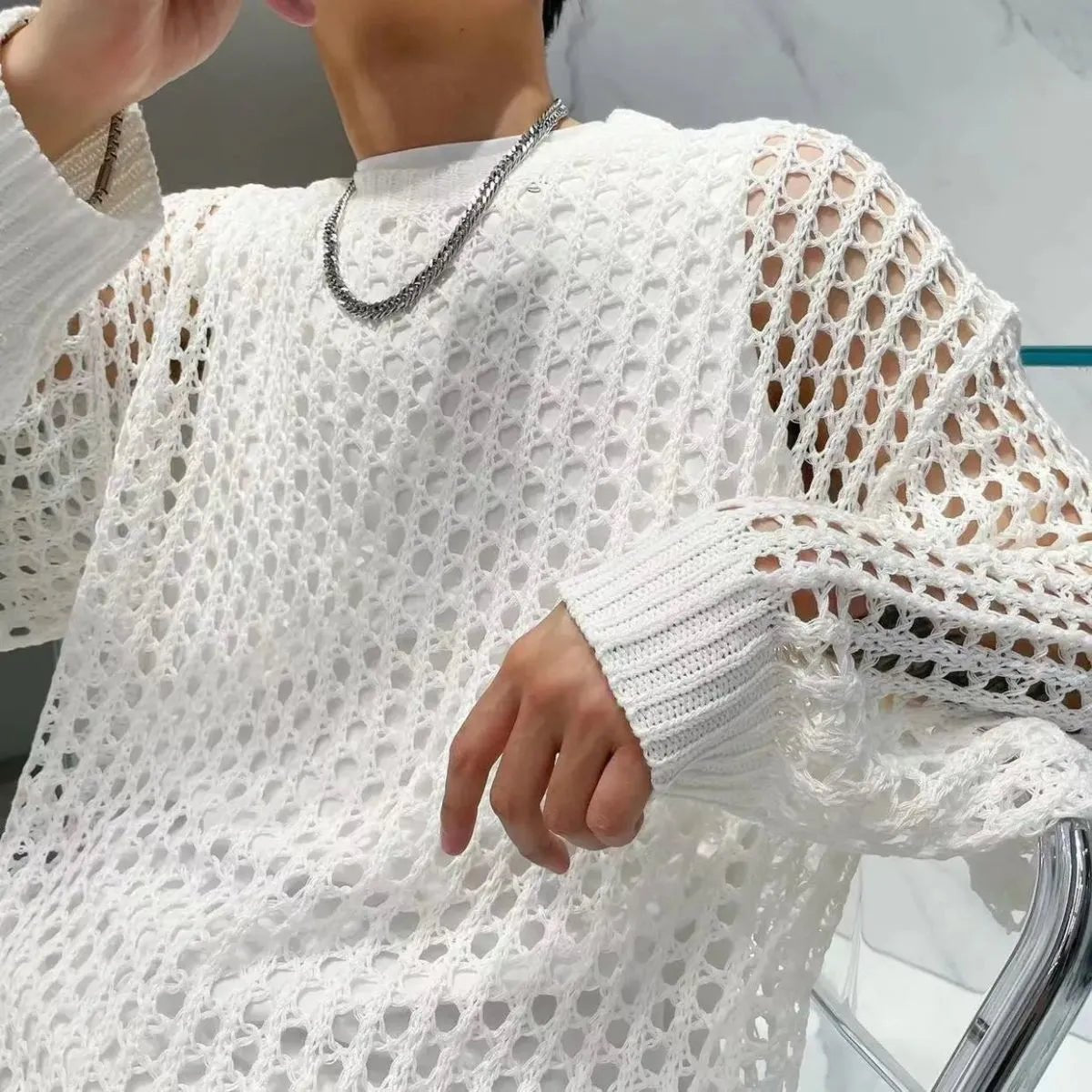Men’s Festival Wear - Mesh Knit Sweater – Oh My!