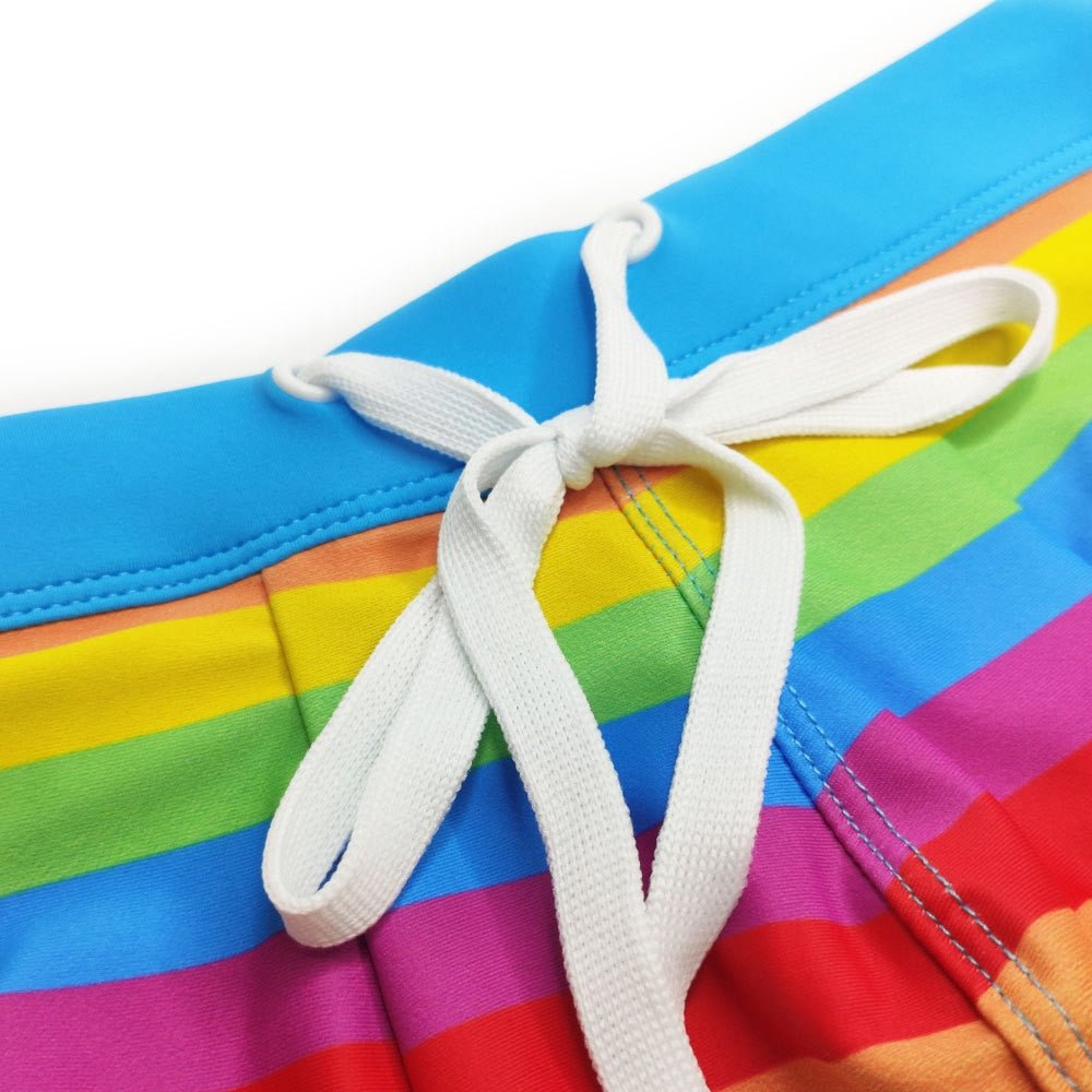 Sexy Men’s Swimsuits - Baby Blue Rainbow Swim Trunks – Oh My!